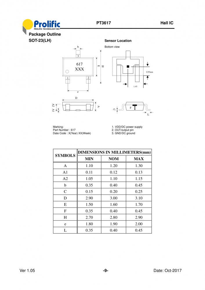 PT3617F1SAG8P1 datasheet page 9