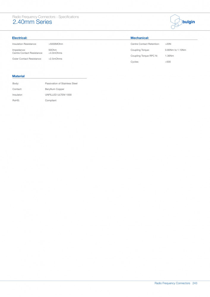 Bulgin RF connector documentation page 5