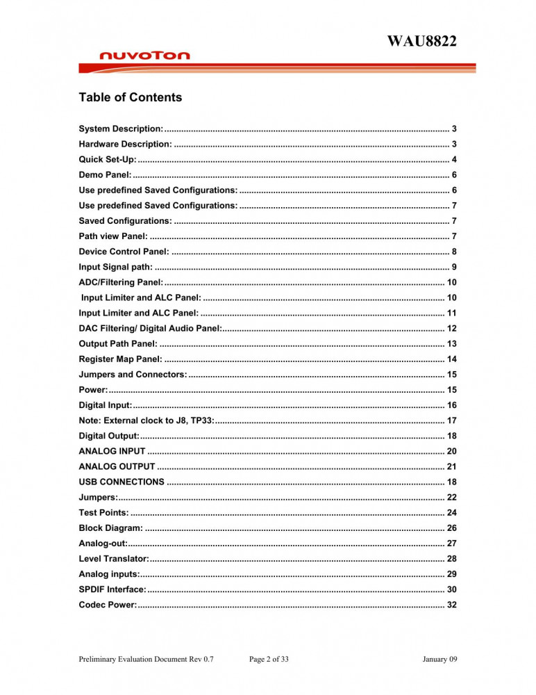 WAU8822EVB document page 2