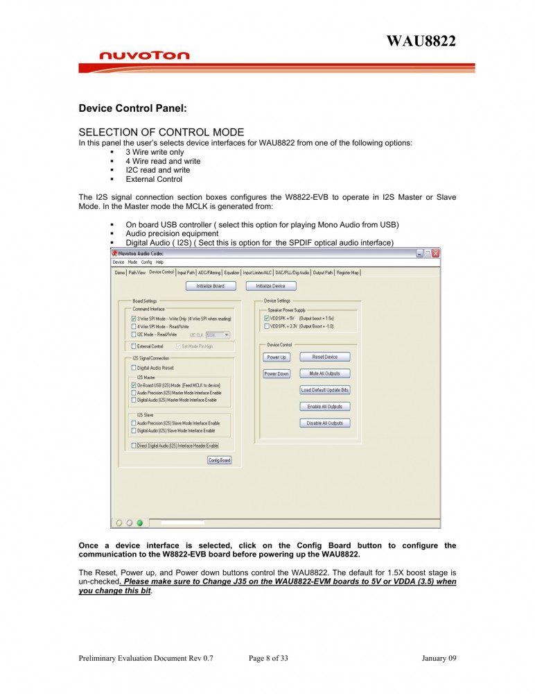 WAU8822EVB document page 8