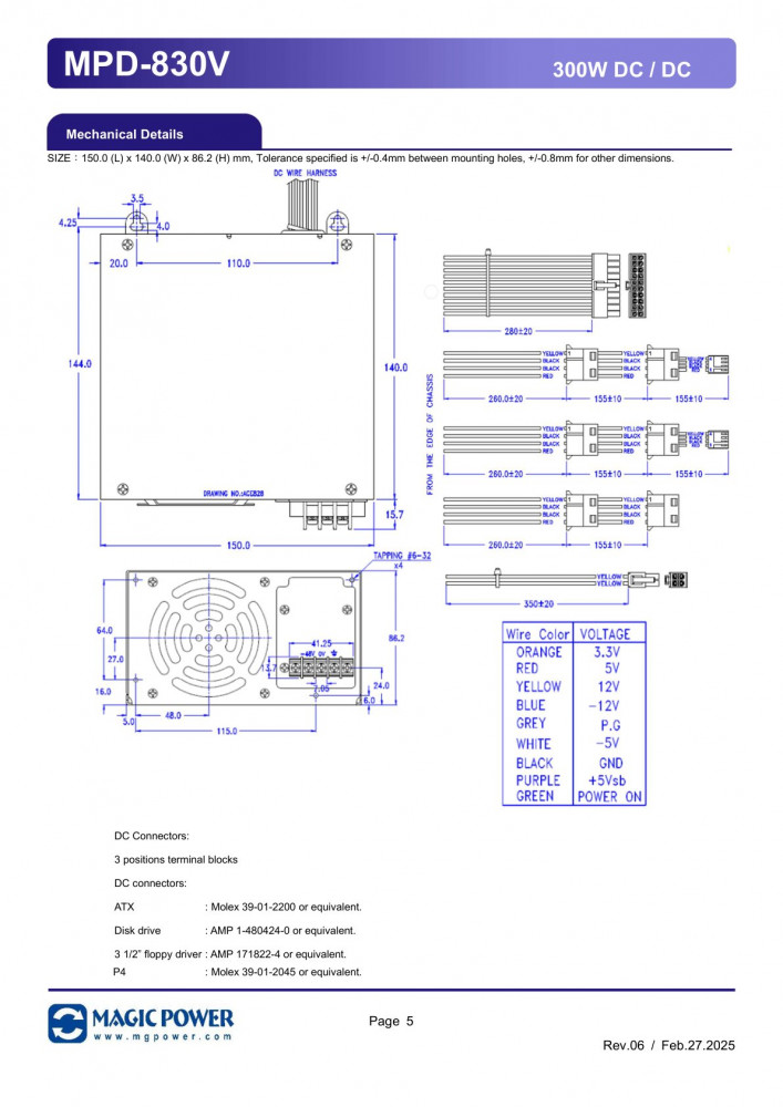 MPD-830V specification page 5