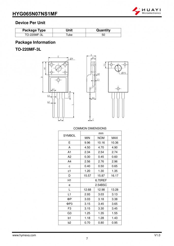 HYG065N07NS1MF datasheet page 7