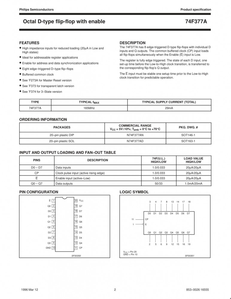 74F377AD datasheet page 2