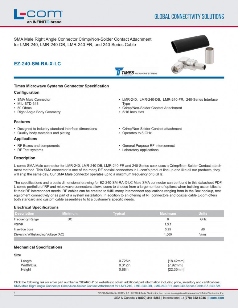 EZ-240-SM-RA-X-LC datasheet page 1