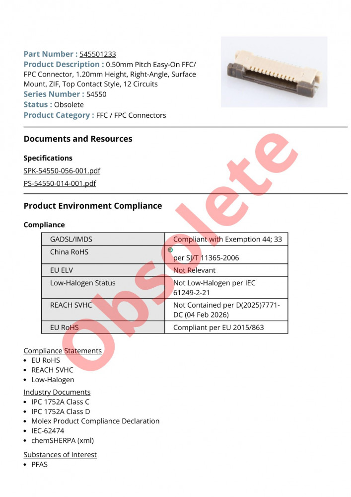 Technical document image 1 for the 54550 series