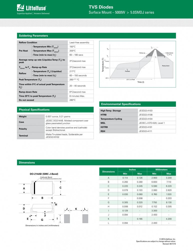 5.0SMDJ series datasheet page 5