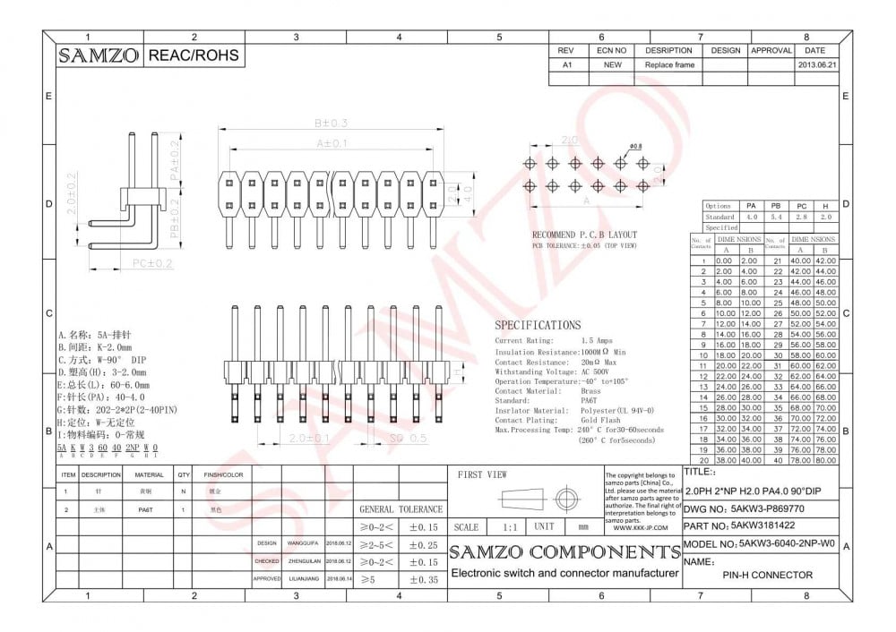 SAMZO 5AKW3-6040-207-W0 technical drawing preview