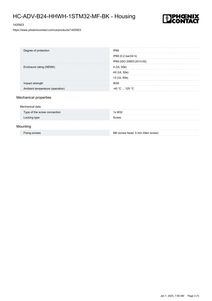 Phoenix Contact 1420923 technical document page 3