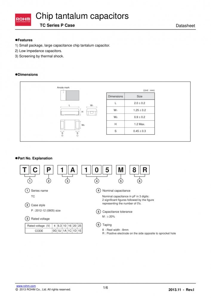 ROHM TCP series document page 1