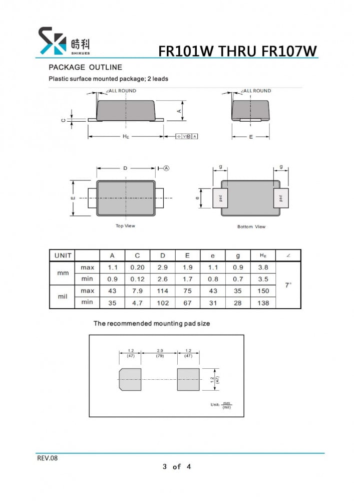 FR104W datasheet page 3