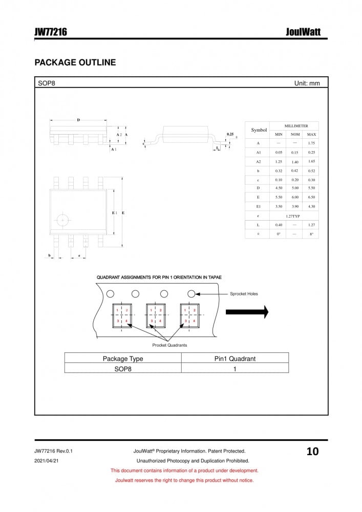 JW77216 datasheet page 10