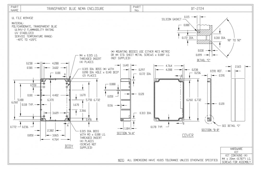 BT-2724 product drawing preview