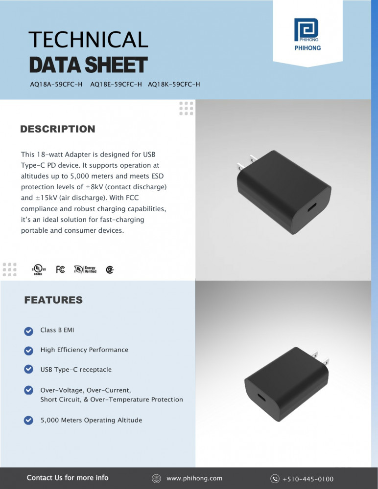 Phihong AQ18A-59CFC-H datasheet page 1
