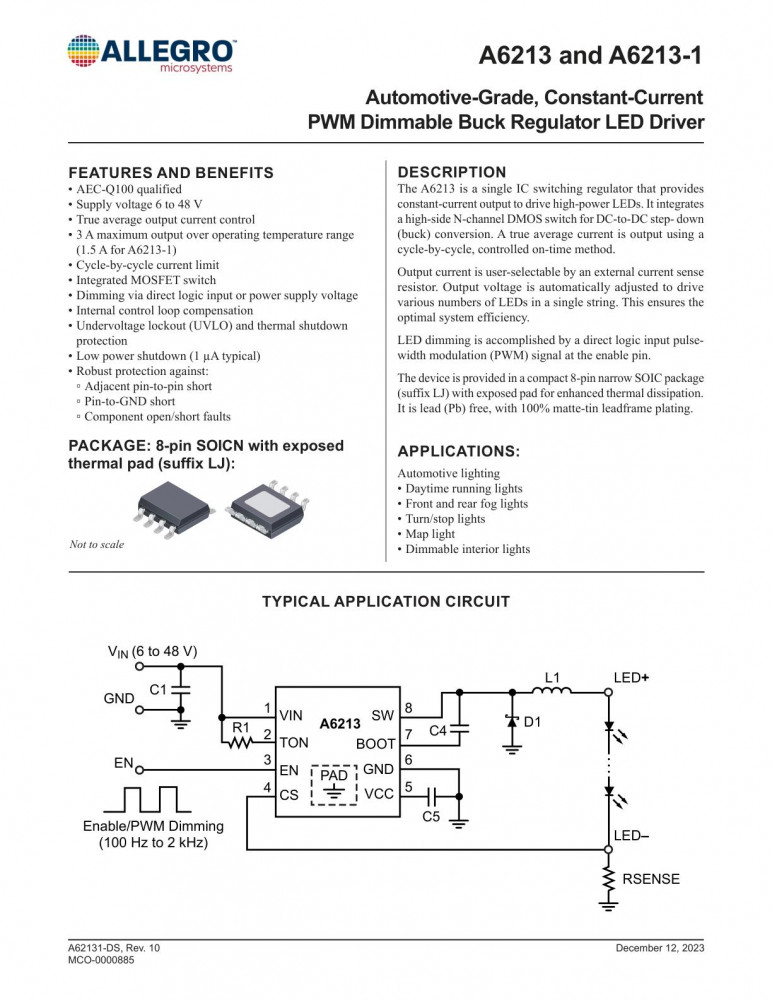 A6213 datasheet page 1