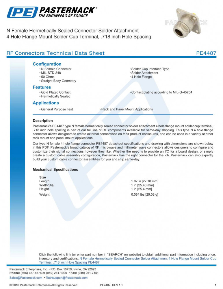 PE4487 technical document page 1