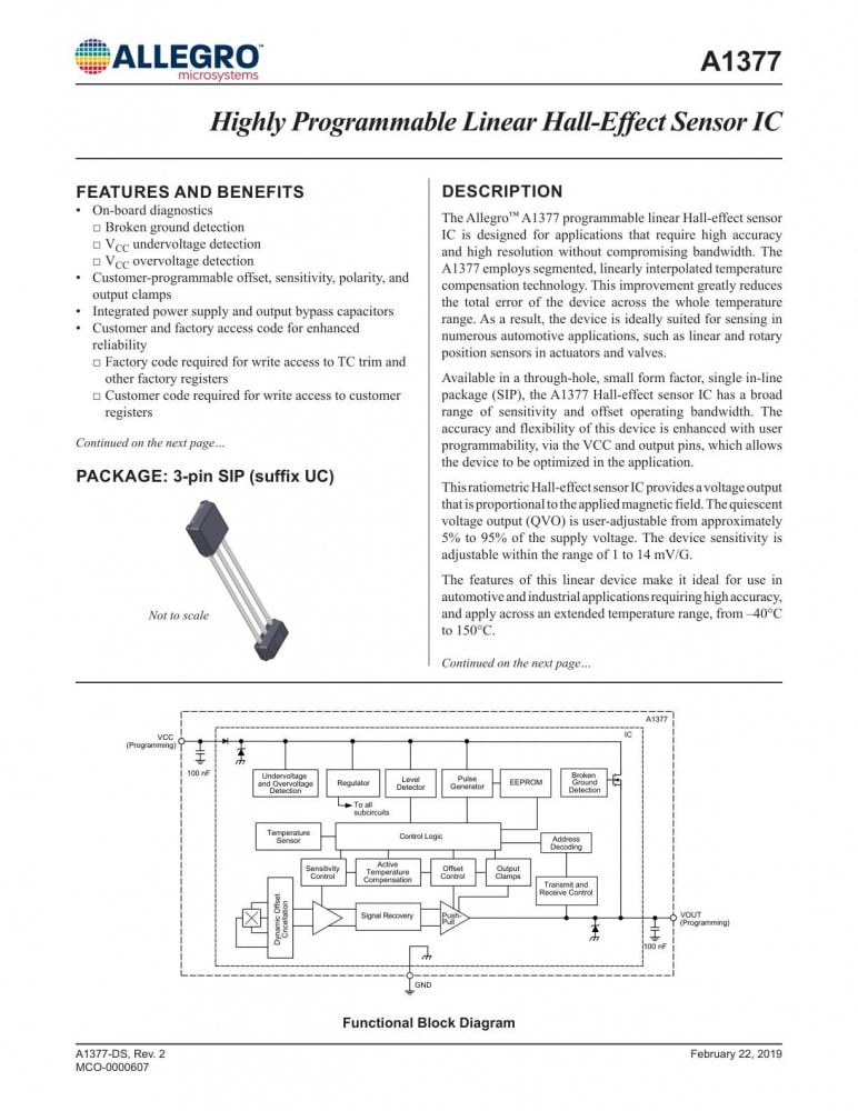 A1377 datasheet page 1