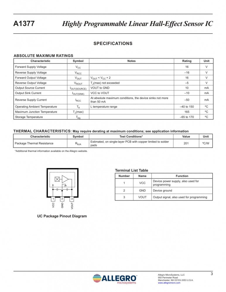 A1377 datasheet page 3