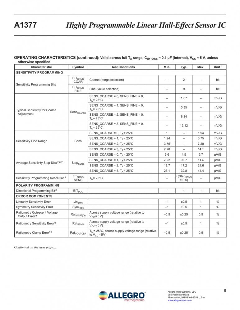 A1377 datasheet page 6