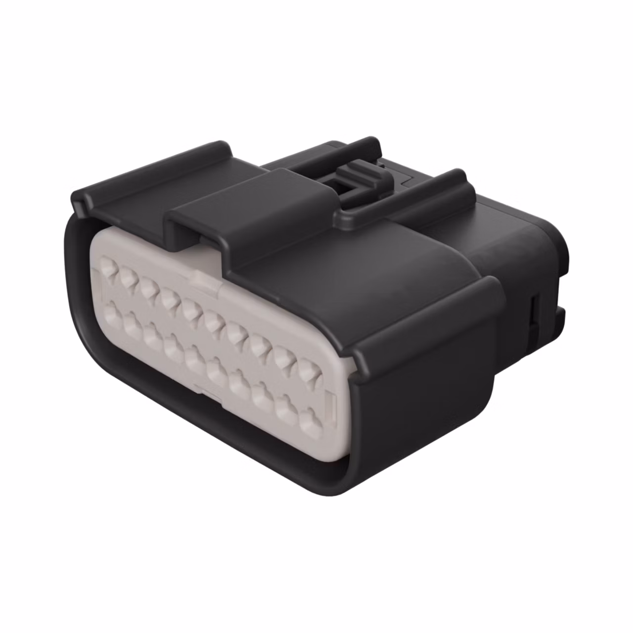 MX150 Mat-Sealed Female Connector Assembly, Dual Row, 20 Circuits, Keying Option C, with Clipslot, without Connector Position Assurance, Dark Gray for sale