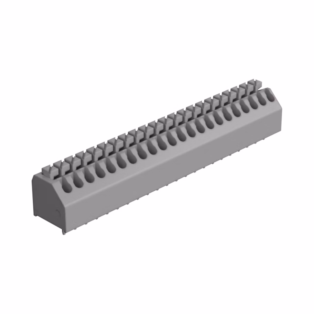 3.50mm Pitch, Eurostyle Fixed-Mount Push-Button Terminal Block, 45° Modular, 5A, 20-16 AWG, Light Gray, 22 Circuits for sale
