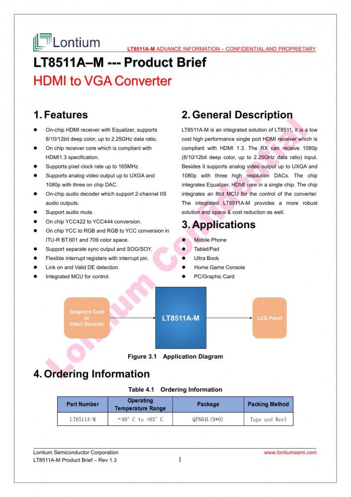 LT8511A-M technical document preview, page 1
