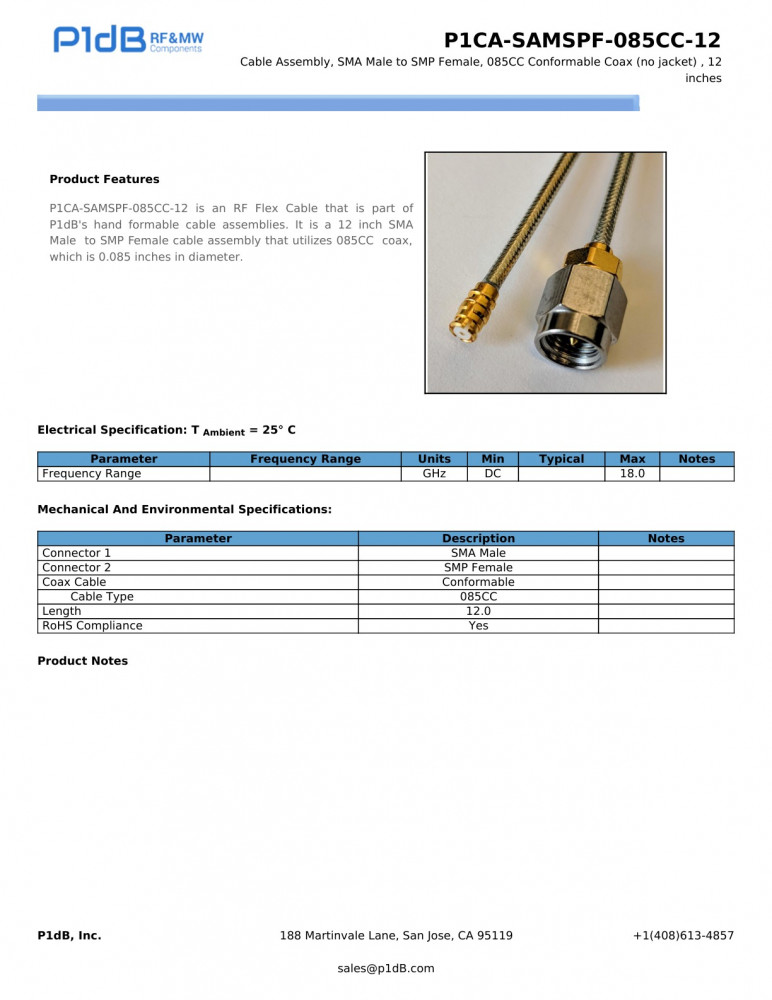 P1CA-SAMSPF-085CC-12 product documentation image