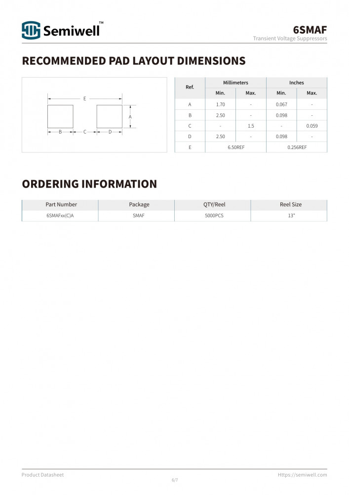 Semiwell 6SMAF TVS diode datasheet page 6