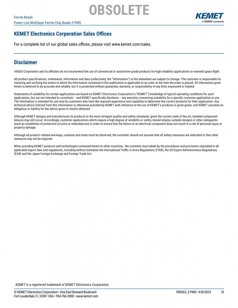 KEMET Z-PMS datasheet page 10