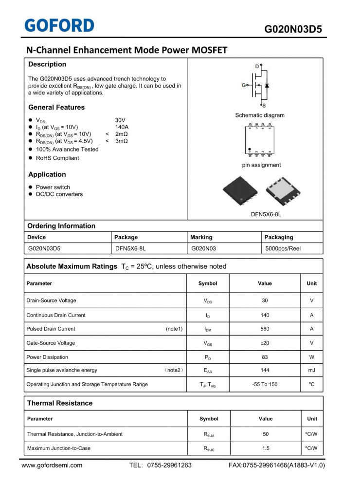 G020N03D5 datasheet page 1