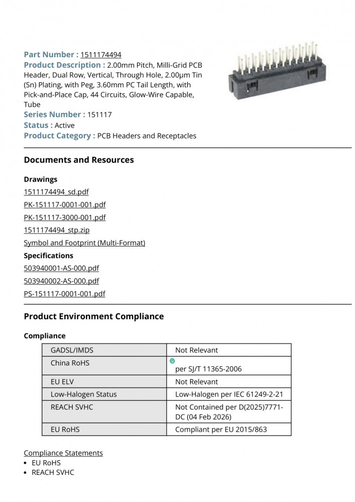 Molex Milli-Grid specification page 1