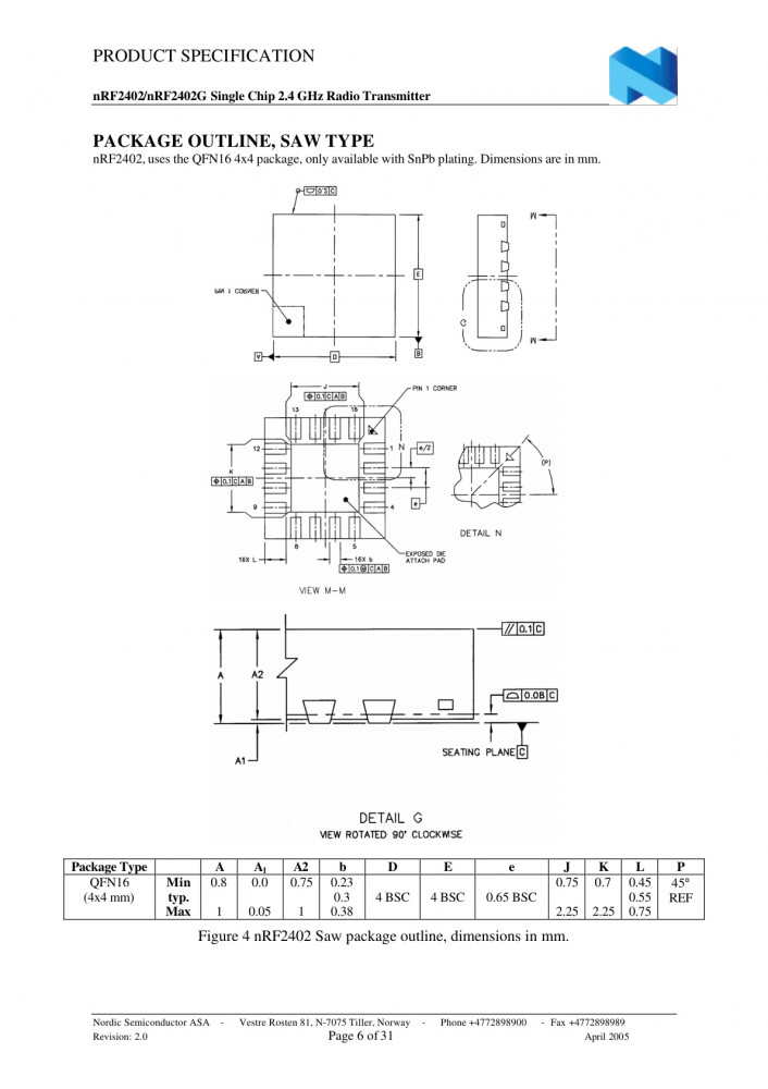 NRF2402G datasheet page 6