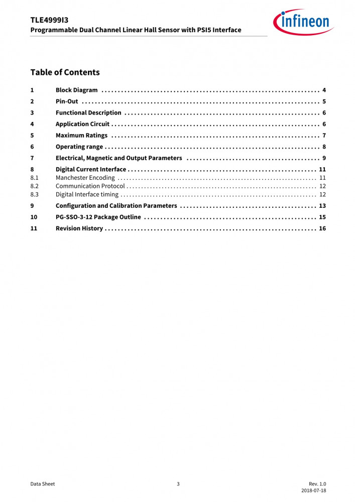 TLE4999I3 datasheet page 3