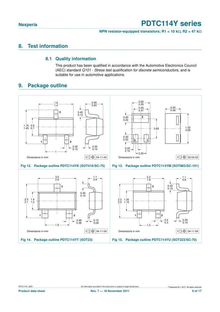 PDTC114YUF datasheet page 9