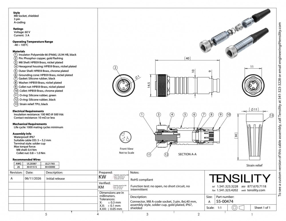 Tensility International 55-00474 product drawing