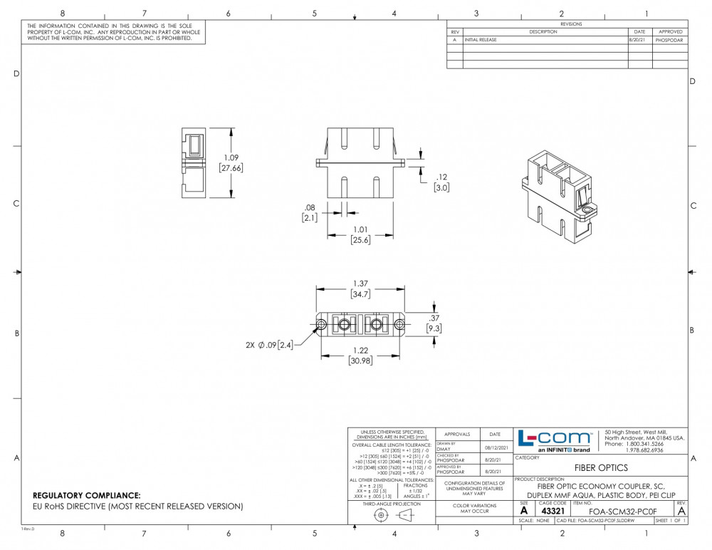 L-com FOA-SCM32-PC0F technical document preview