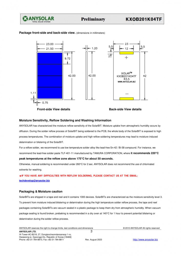 ANYSOLAR KXOB201K04TF-TR datasheet page 3
