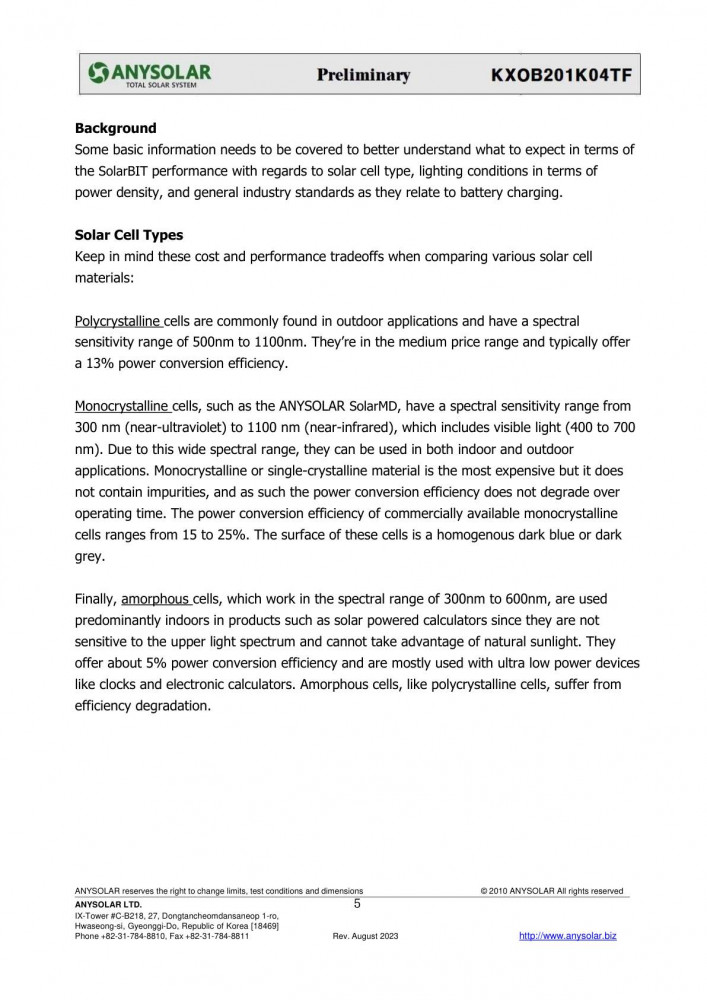 ANYSOLAR KXOB201K04TF-TR datasheet page 5