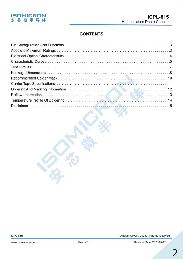 ICPL-815 datasheet page 2