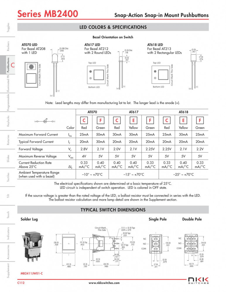 NKK Switches MB2411 technical document page 7