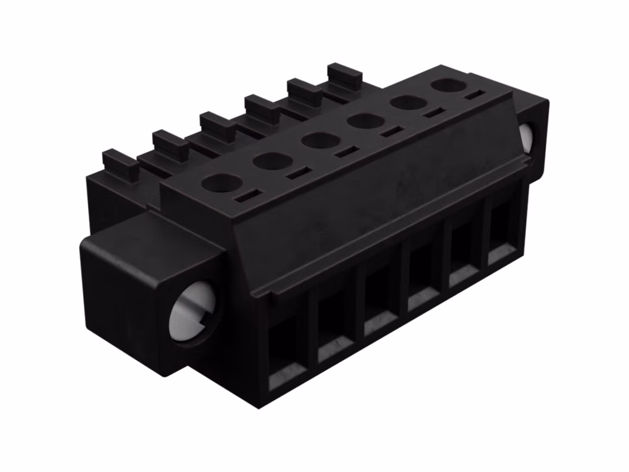 3.81mm Pitch Eurostyle Horizontal Plug, with Retention Screws, Gold (Au) Plated, Black, 6 Circuits for sale