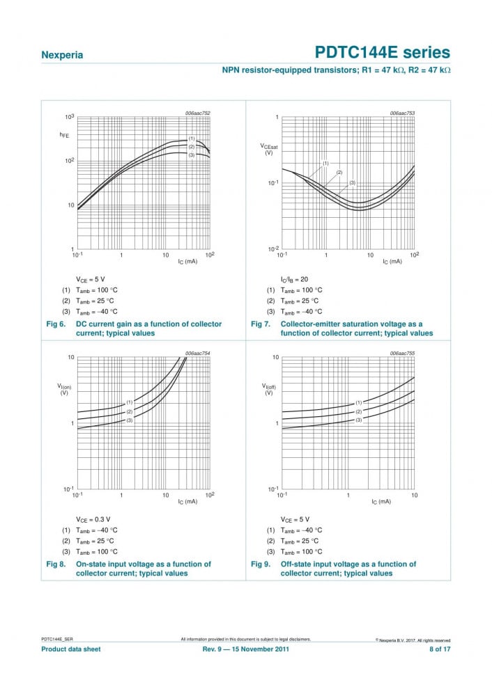 PDTC144E datasheet page 8