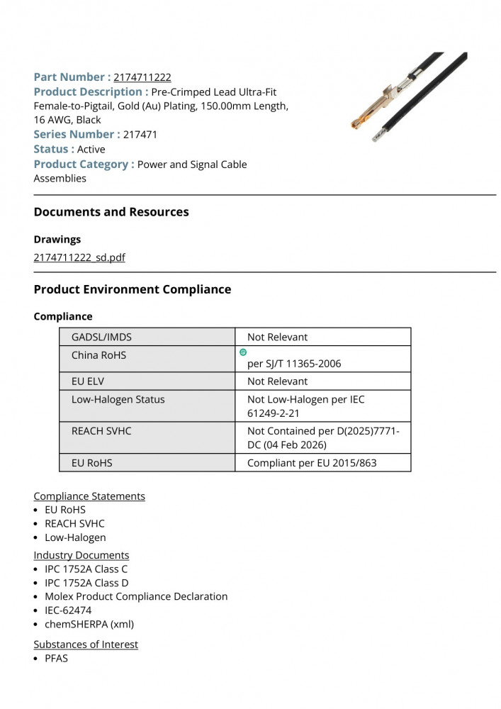 MOLEX drawing preview, page 1