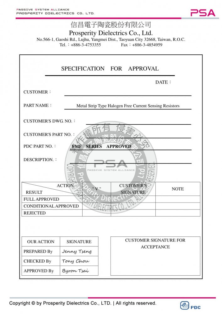 FMF06JTHR020-LH specification page 1
