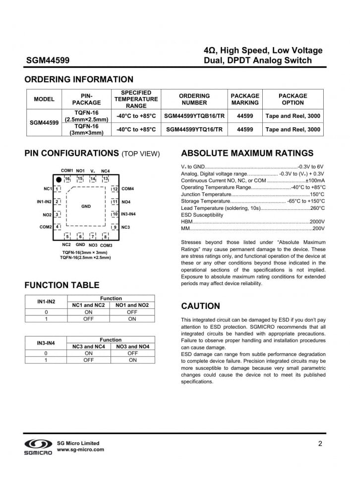 SGM44599 datasheet page 2