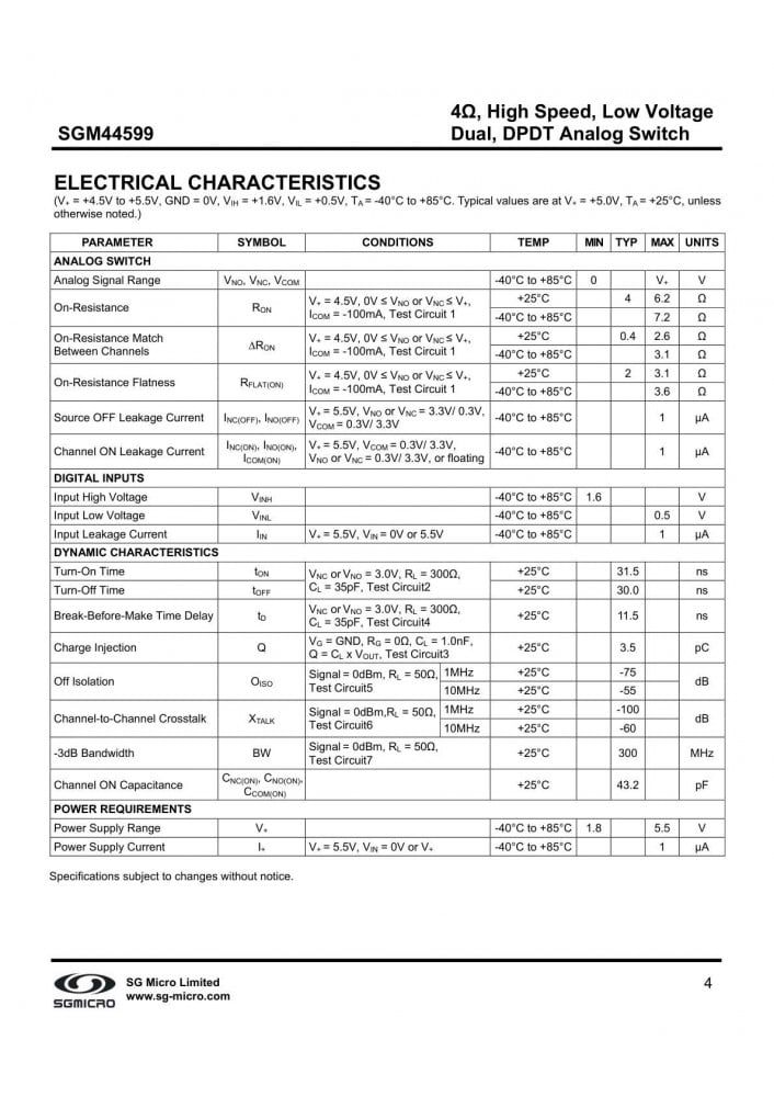 SGM44599 datasheet page 4