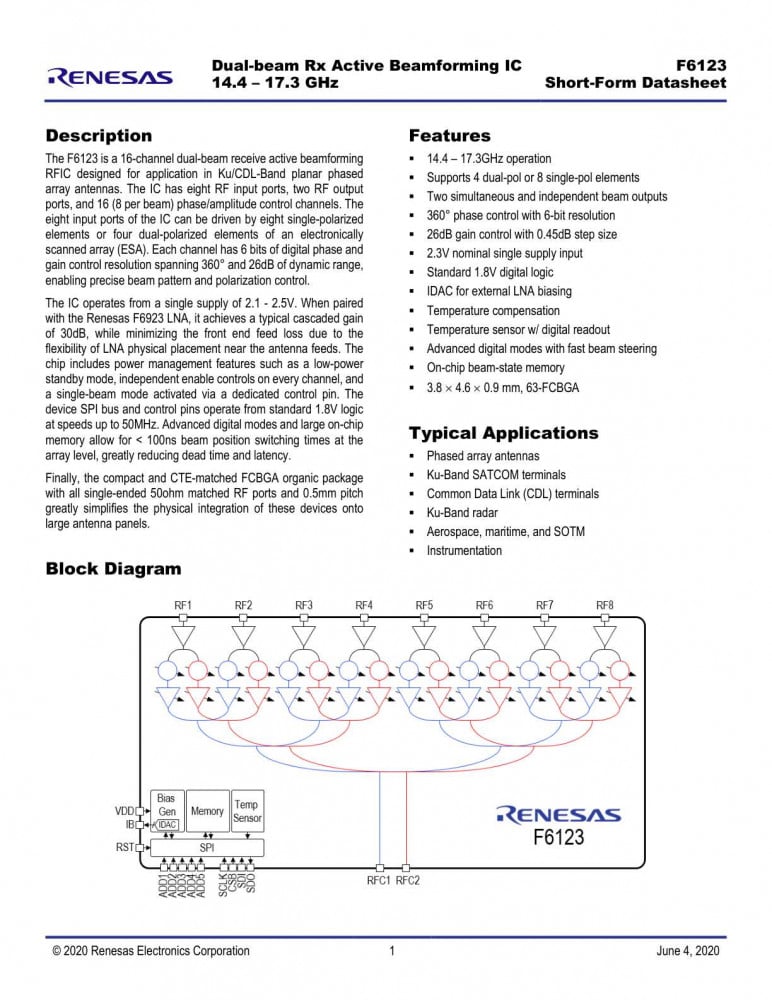 F6123SAVGI8 technical document page 1