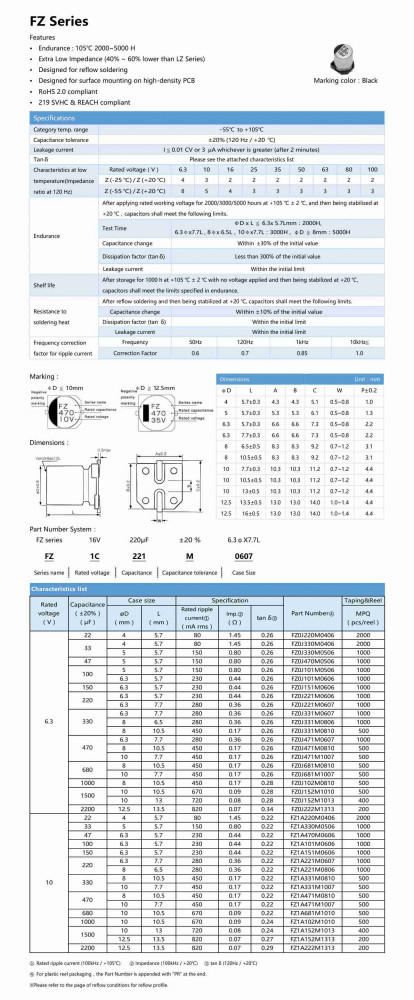 JARSON FZ series datasheet page 1