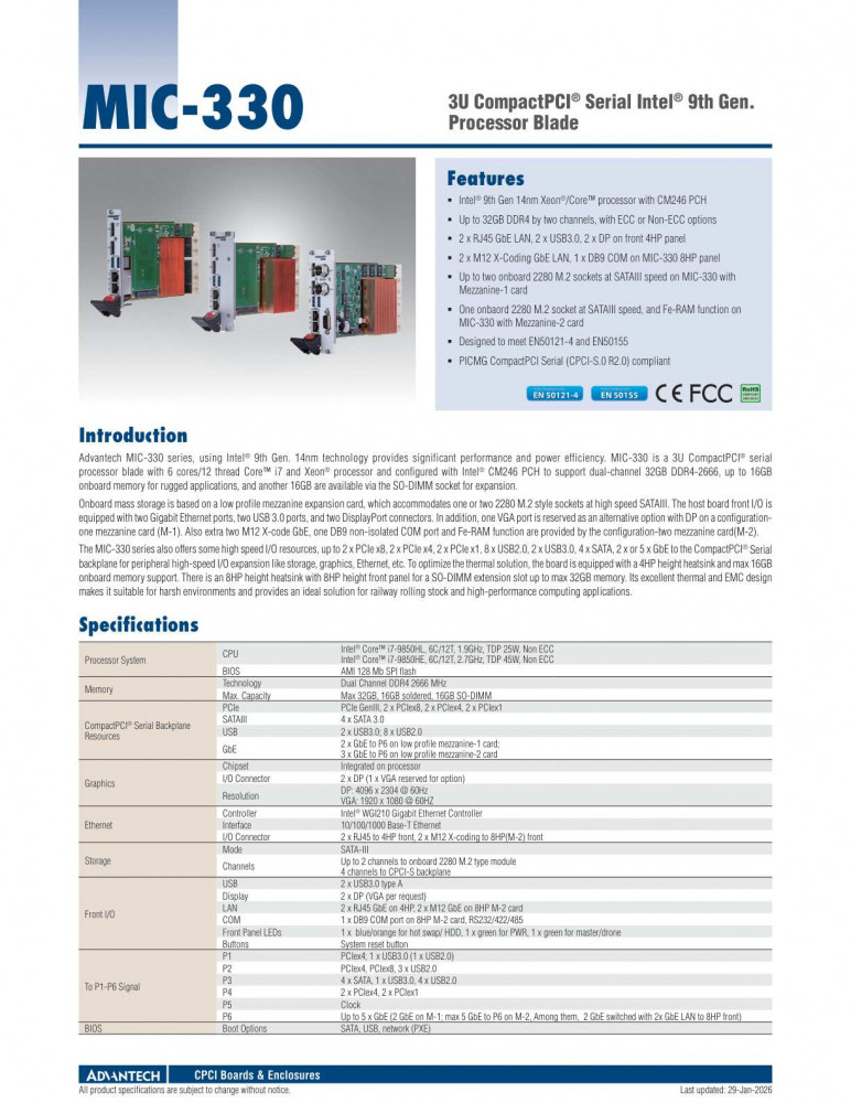 MIC-330 technical document page 1