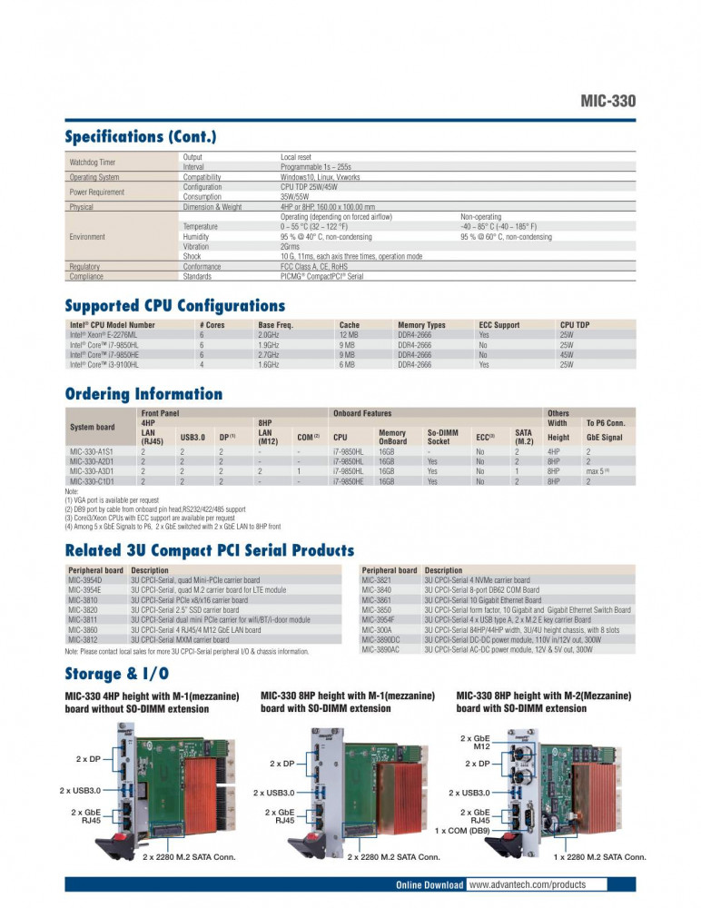 MIC-330 technical document page 2