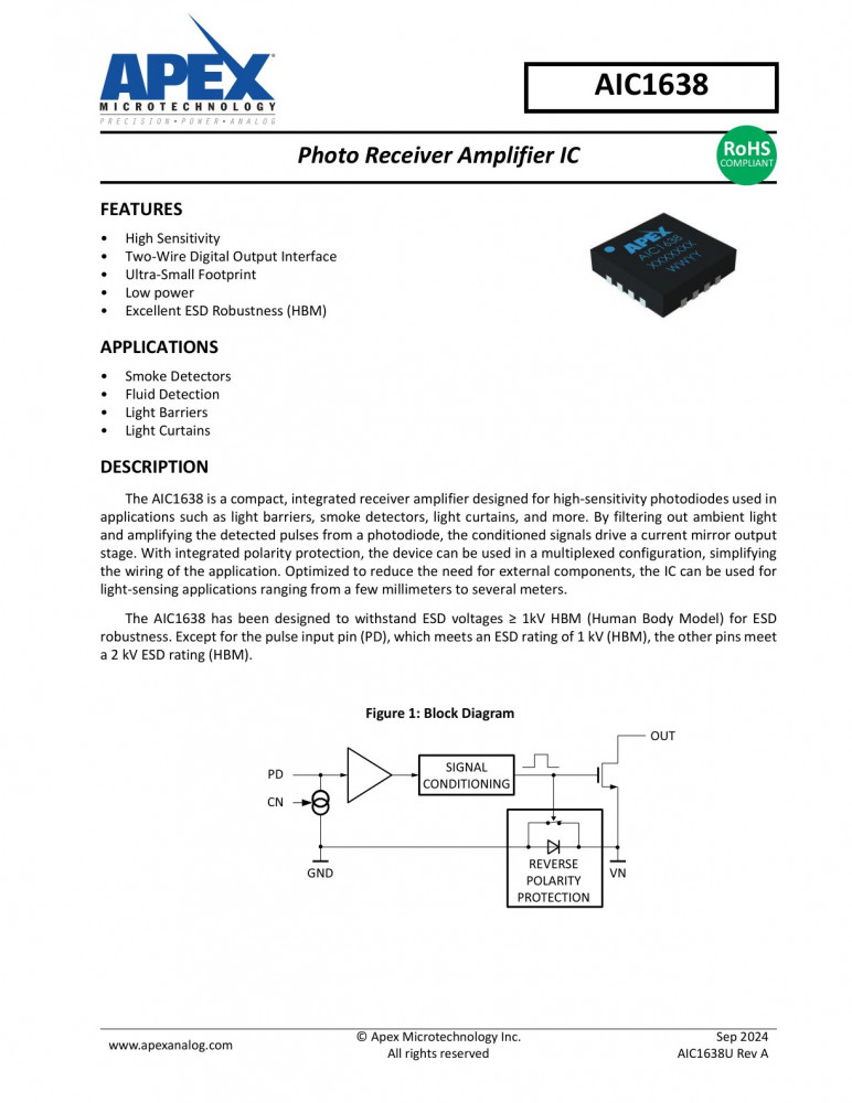 AIC1638 datasheet page 1